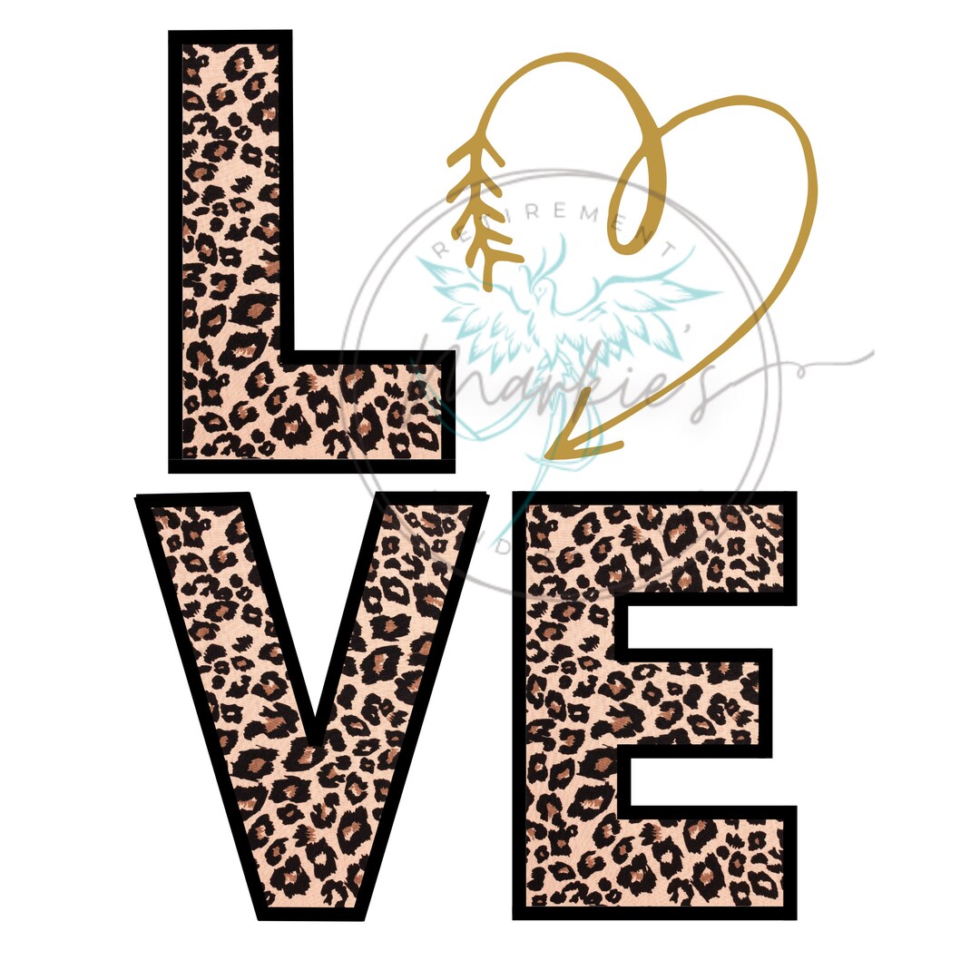 Love Leopard Print Heart Arrow PNG Digital Download - Etsy