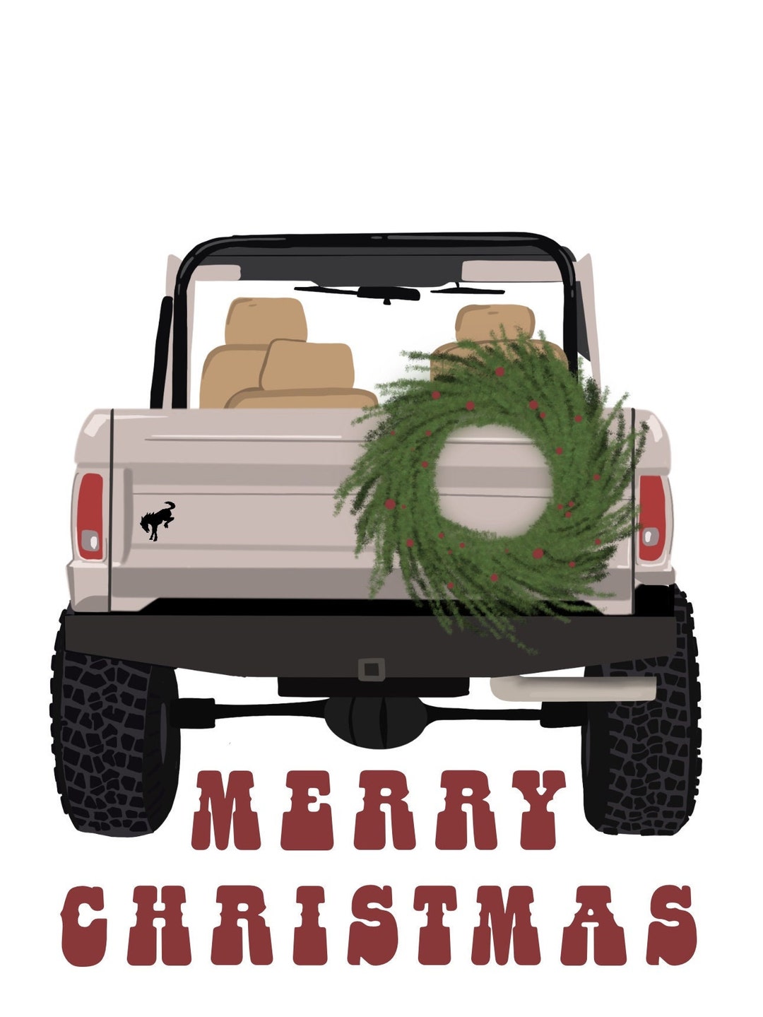 Merry Christmas Tag Ft. Ford Bronco - Etsy