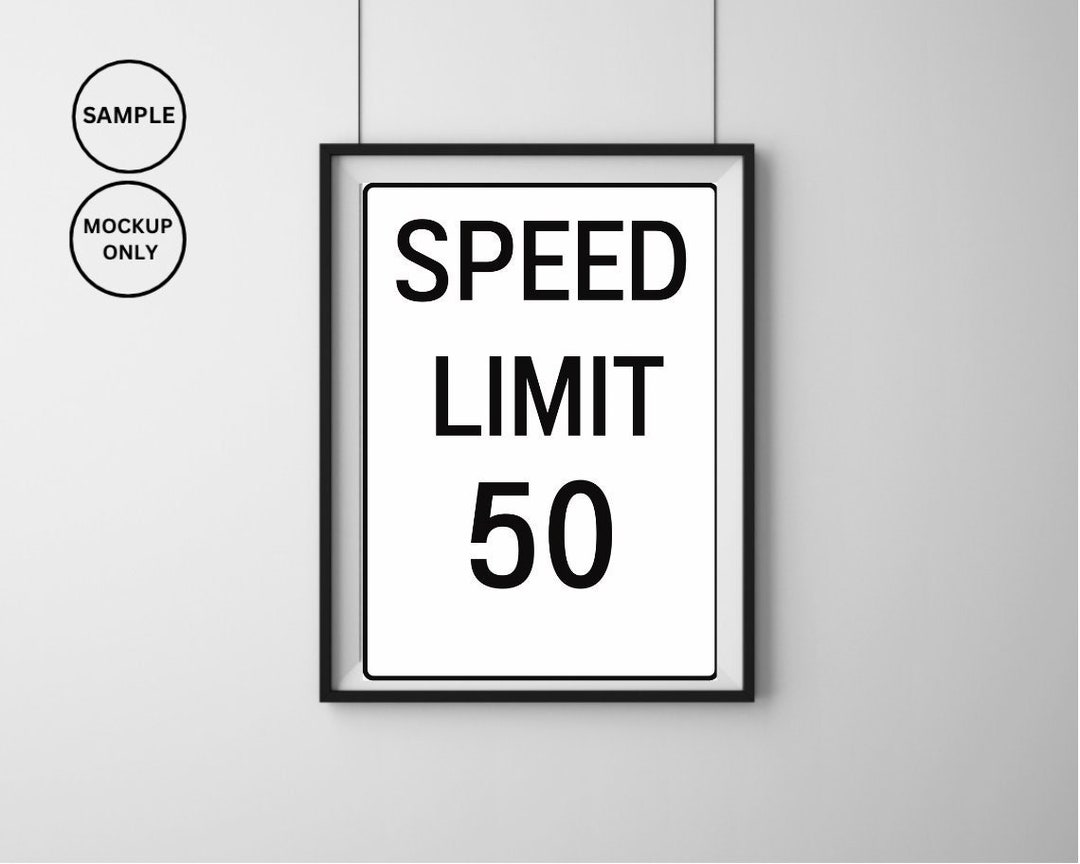 Printable Speed Limit Sign A4 SIZE Download Digital Product - Etsy UK