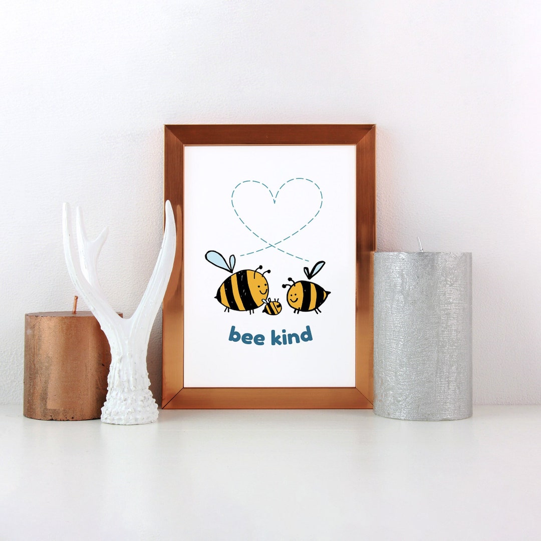 Nursery Prints, Be Kind, Bee Art, Printable Downloads, Nursery Decor ...