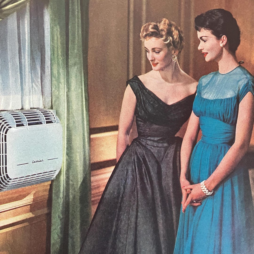 1954 Carrier Air Conditioner "the New Silhouette" Vintage Ad, 1950s ...