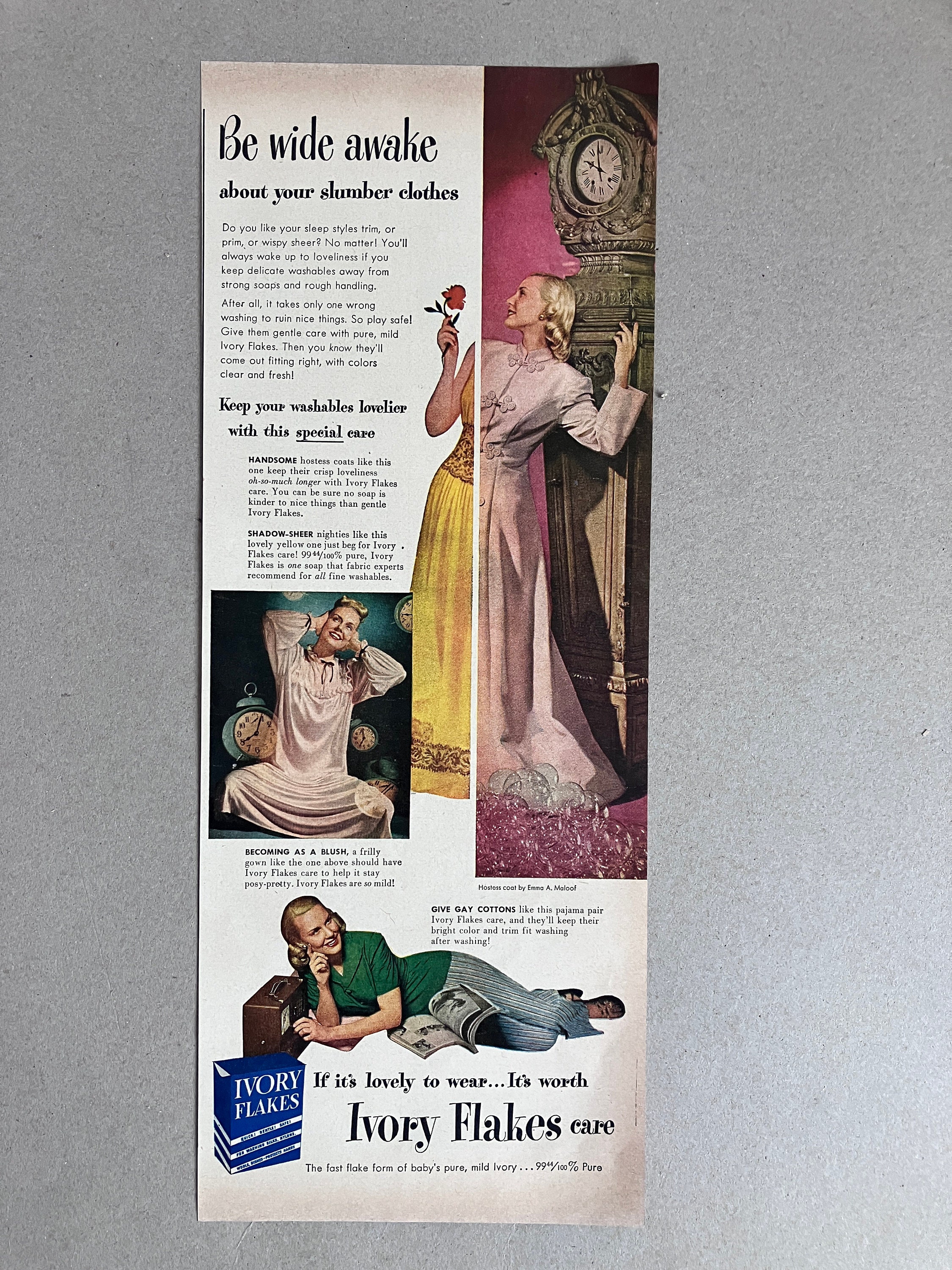 1948 Ivory Flakes Laundry Soap Vintage Ad Old Advertisement Retro Decor ...