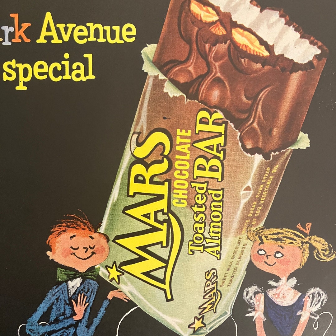 1954 Mars Bar Vintage Candy Bar Ad Advertising Art Chocolate Original ...