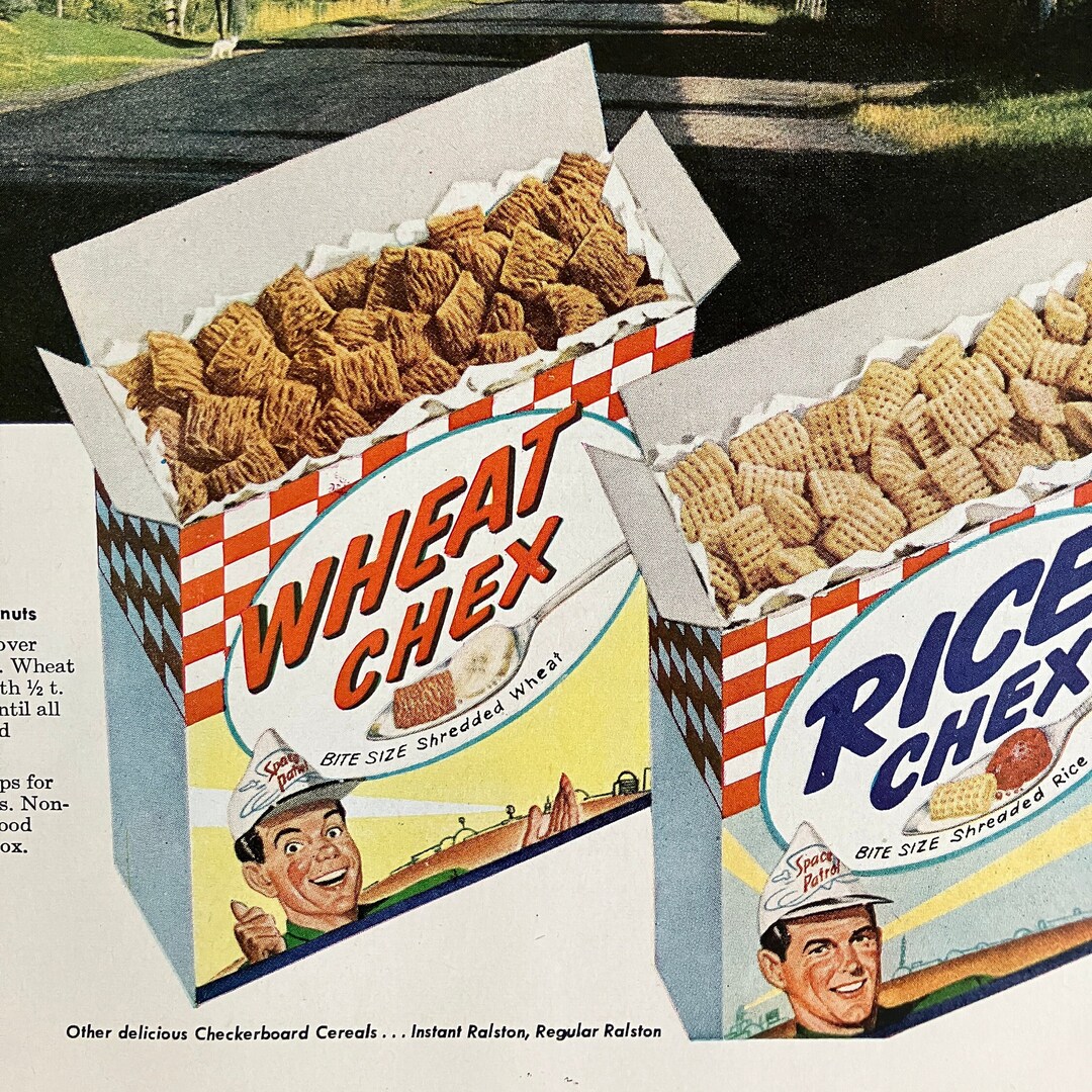 1953 Chex Cereal Ad Vintage Food Ad Bite Size Wheat Chex Rice Chex ...
