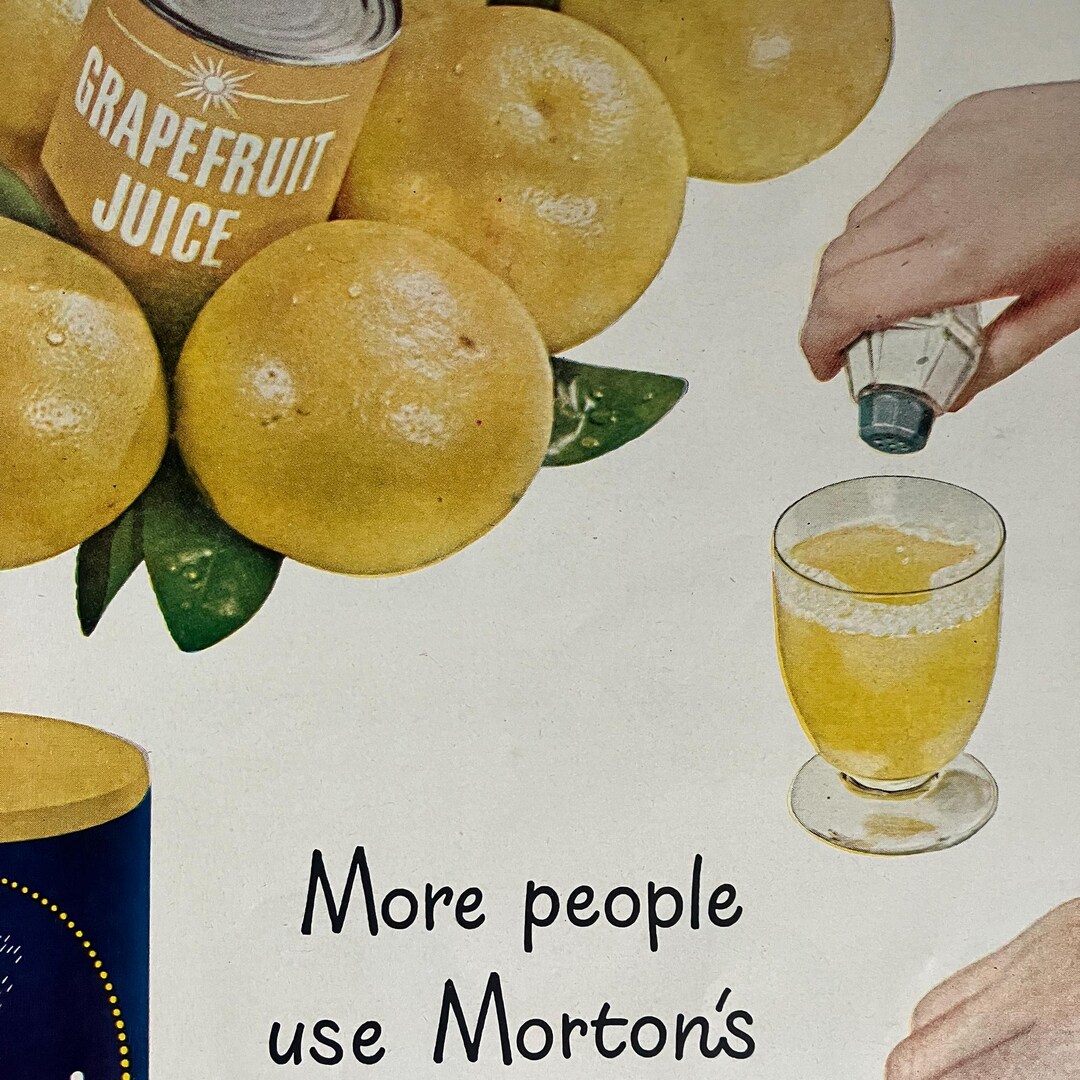 1949 MORTON'S SALT Vintage Ad when It Rains It Pours Original Vintage ...