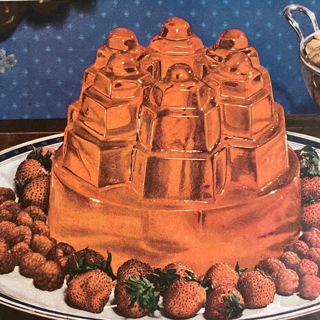 1938 Strawberry Jell-o Vintage Ad "jell-o Midsummer Mold" Vintage Jello ...