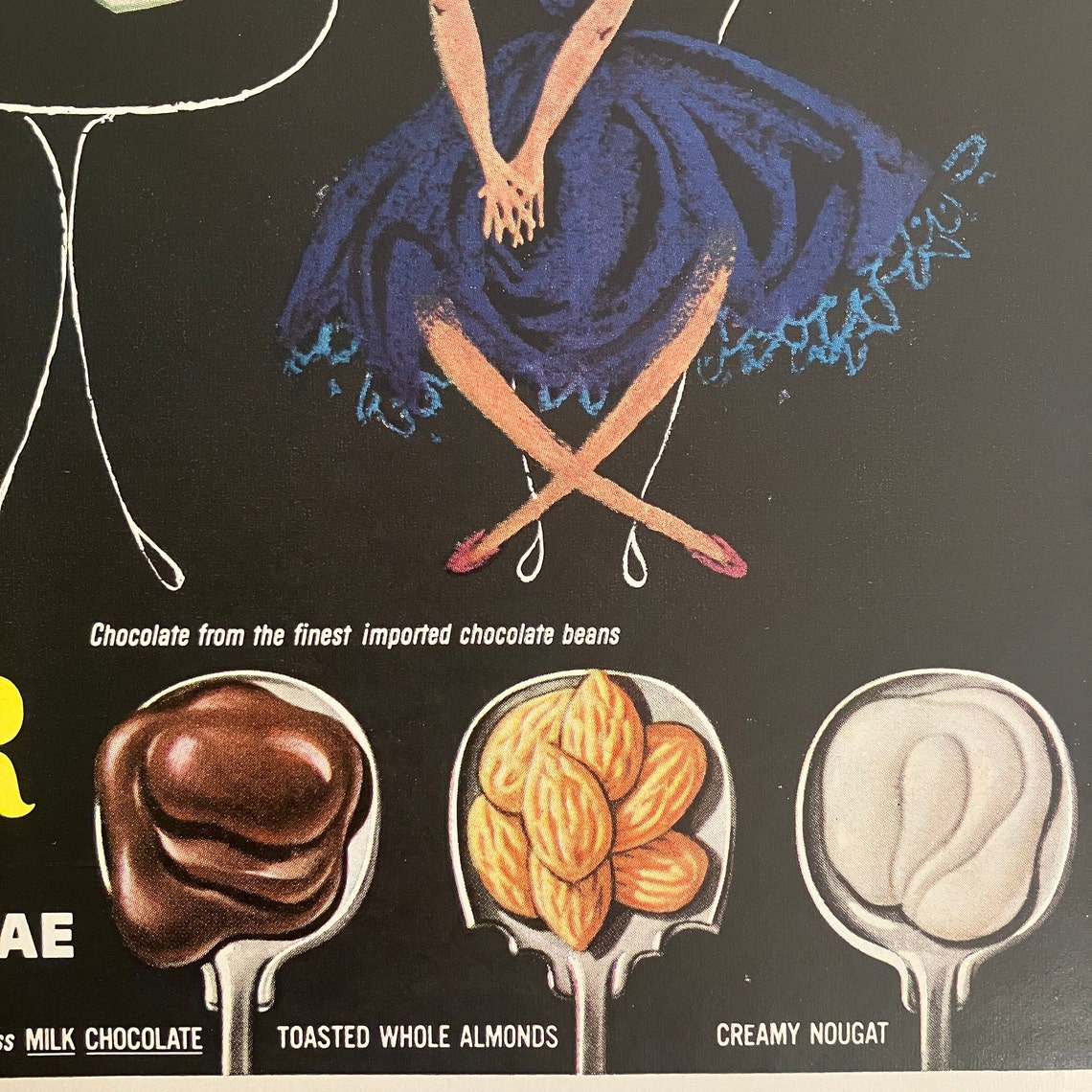 1954 Mars Bar Vintage Candy Bar Ad Advertising Art Chocolate Original ...