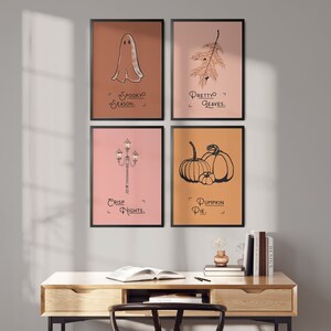 Set of 4 Fall and Halloween Posters - Etsy