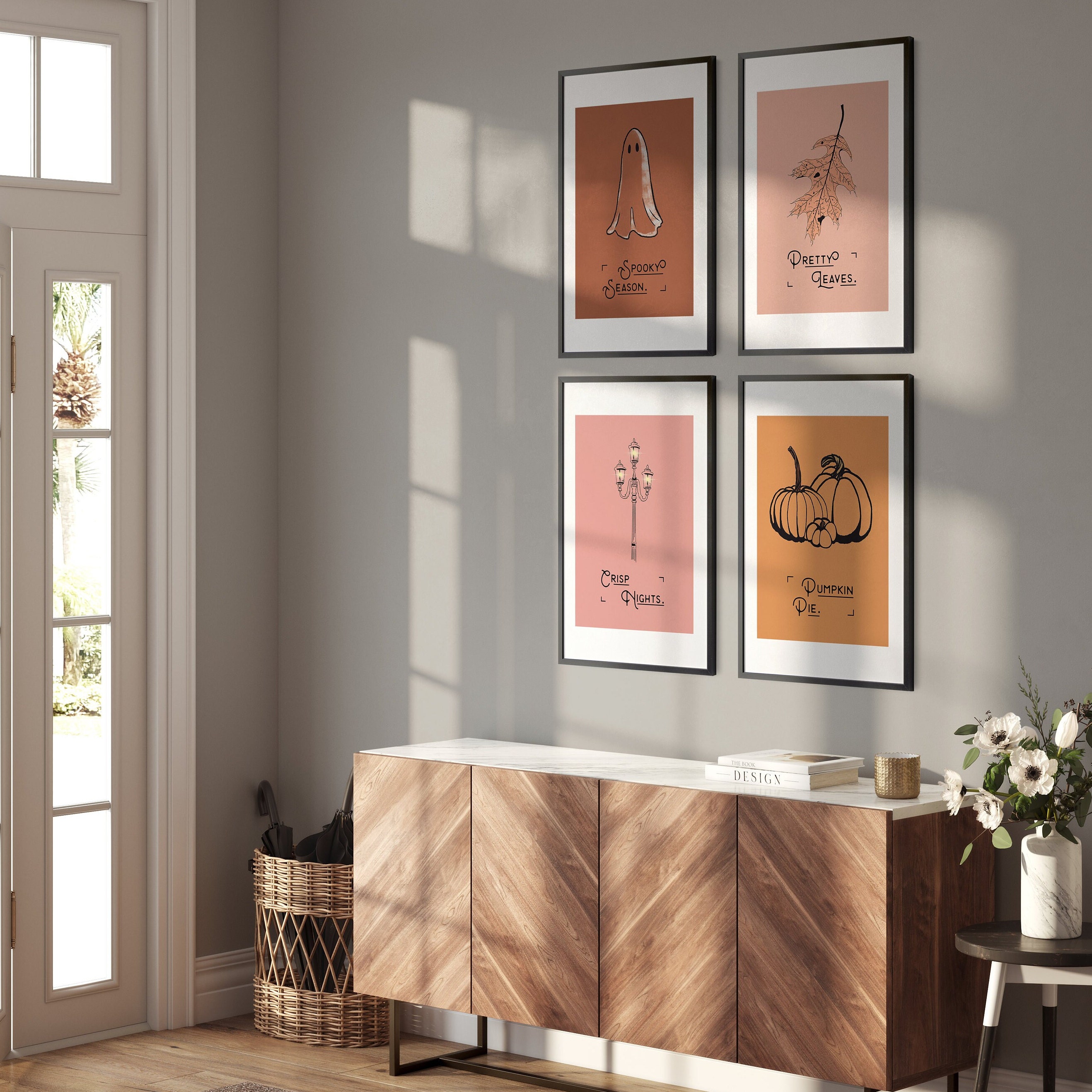 Set of 4 Fall and Halloween Posters - Etsy