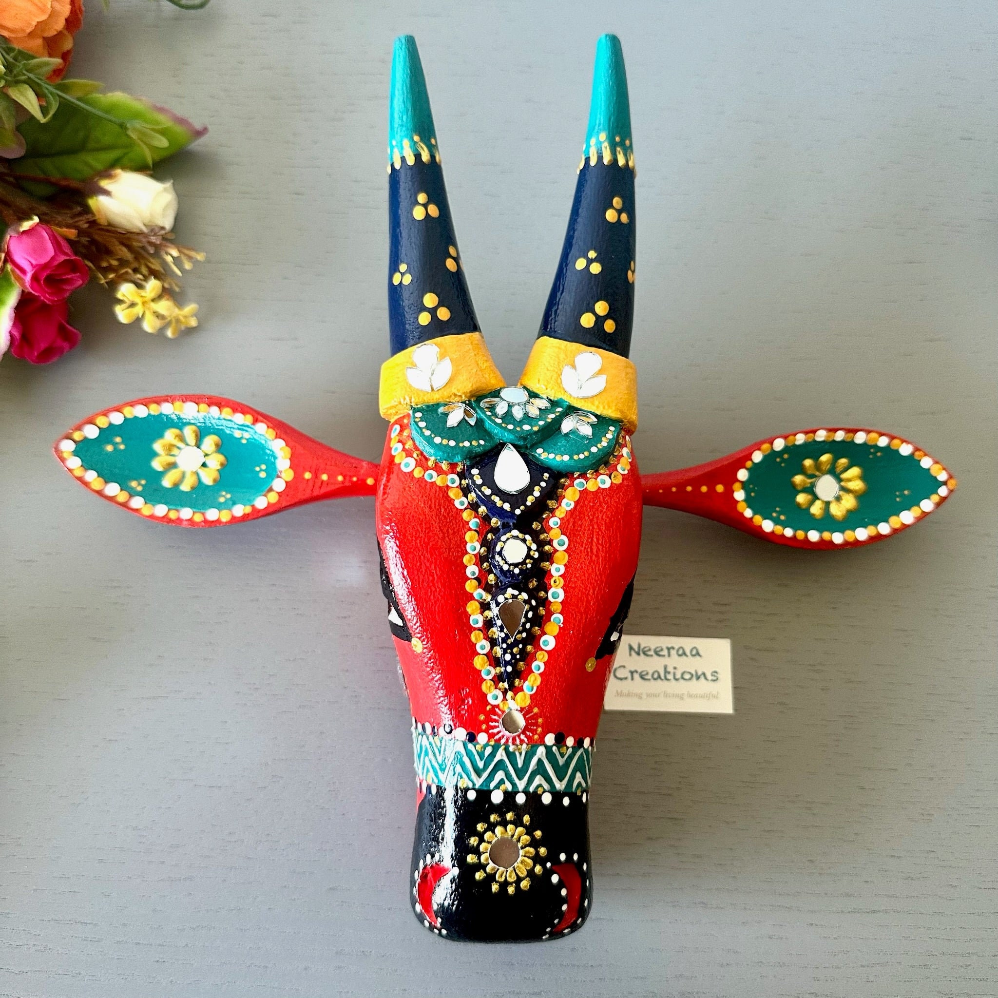 Handcrafted Wooden Nandi Bull Head Wall Decor - Etsy