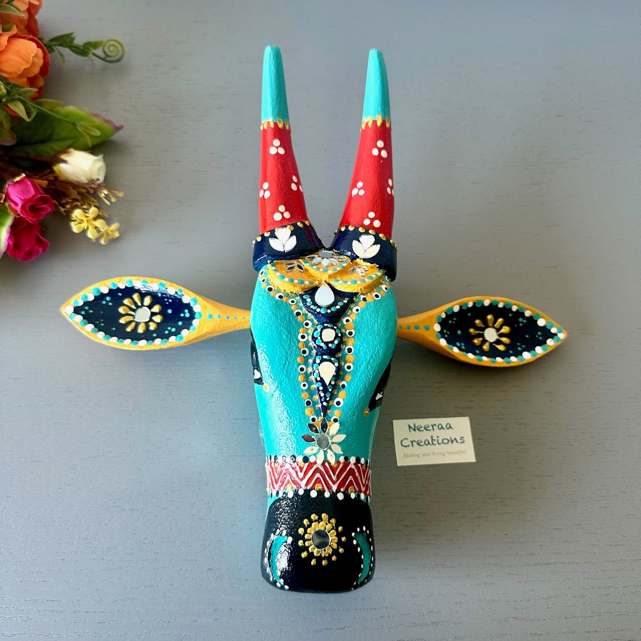 Handcrafted Wooden Nandi Bull Head Wall Decor - Etsy