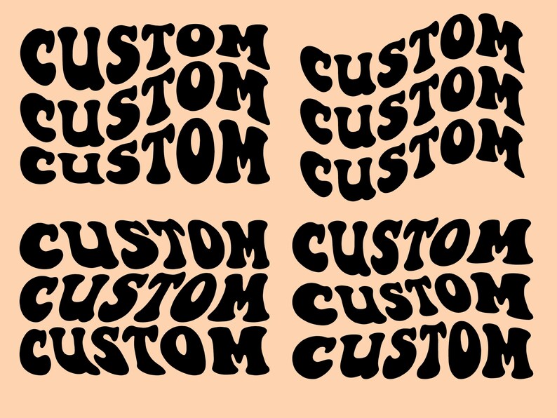 Letras onduladas personalizadas SVG PNG, SVG personalizado, diseño ...