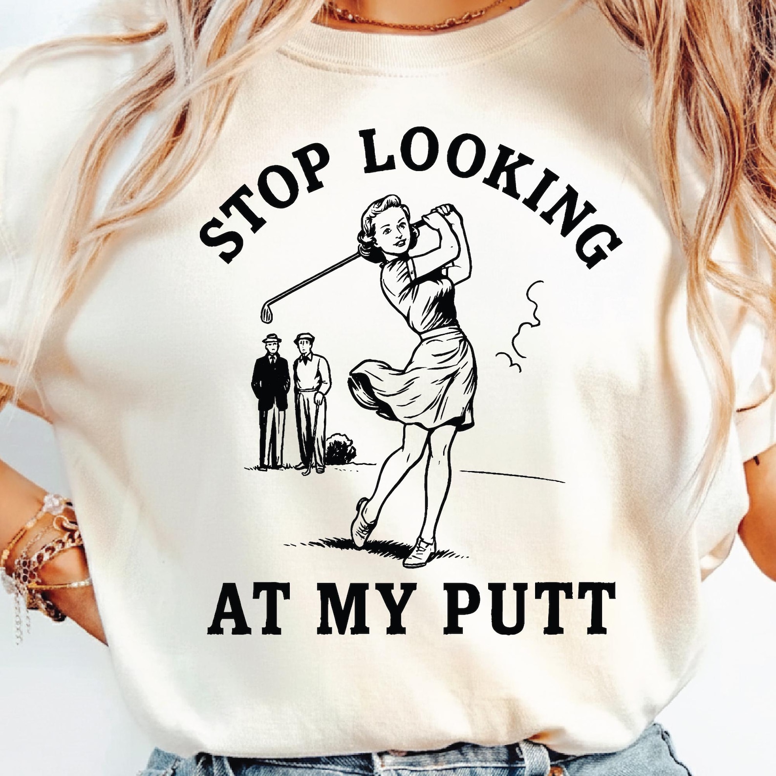 Stop Looking at My Putt SVG PNG, 1940's Style Woman Girl Boss, Funny ...