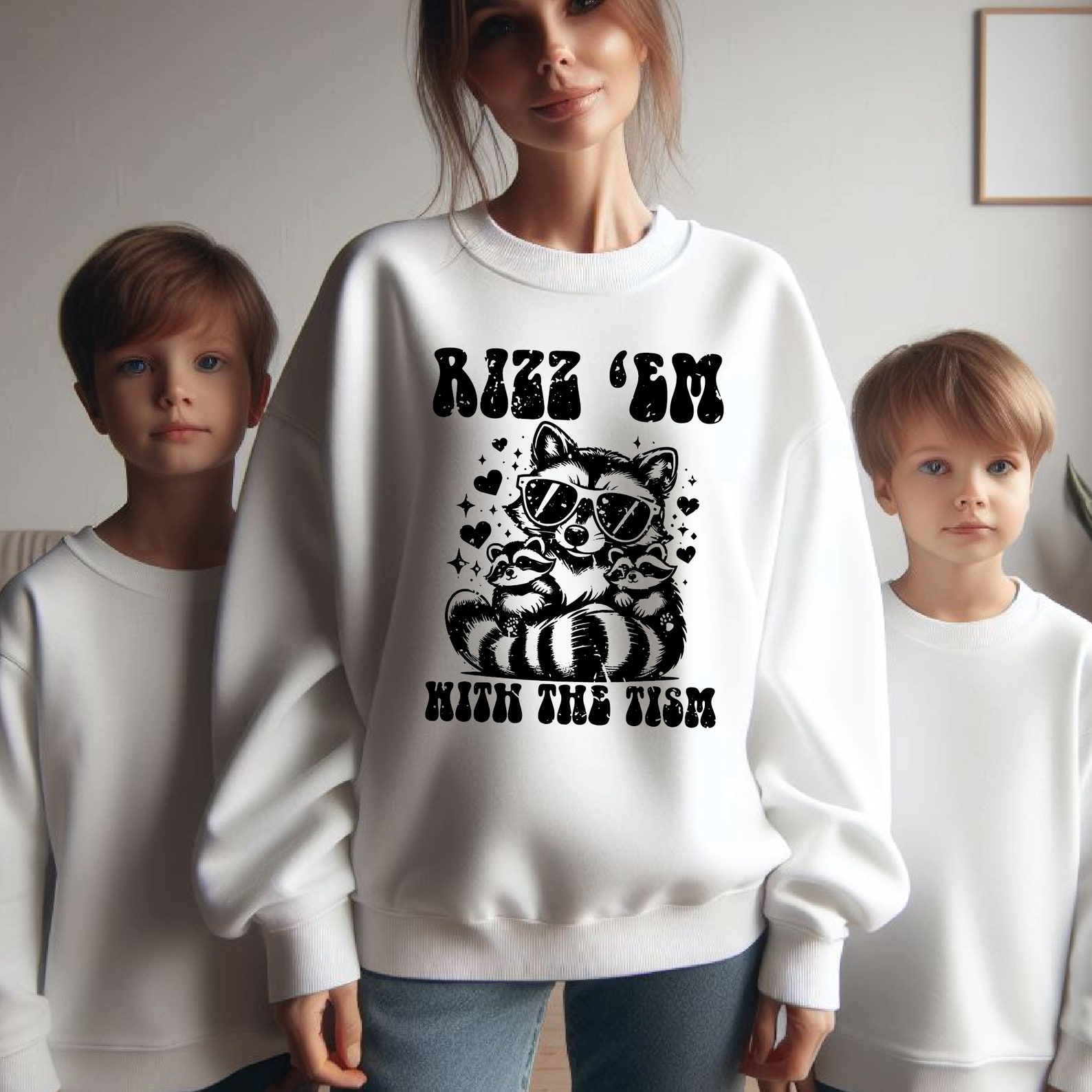 Rizz Em With the Tism Svg Png, Funny Autism Svg, Raccoon Meme, Autism ...
