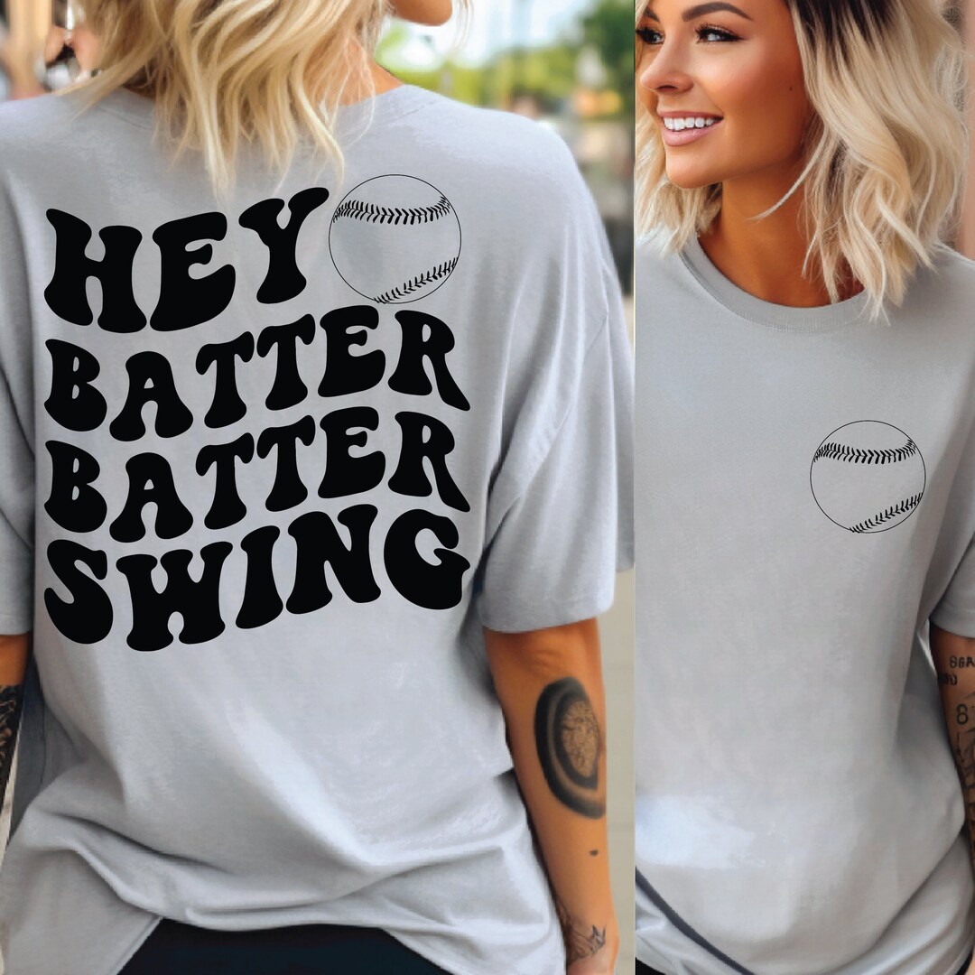 Hey Batter Batter Swing PNG SVG Cut File for Cricut, Funny Baseball Mom ...