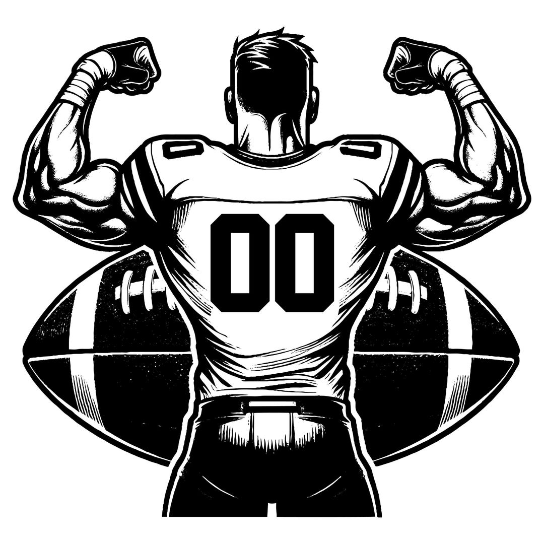Customizable Football Player SVG PNG: Team Shirt Clipart (digital ...