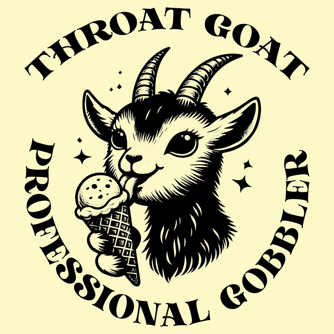 Throat Goat Professional Gobbler PNG SVG, Funny Goat Ice Cream Design ...
