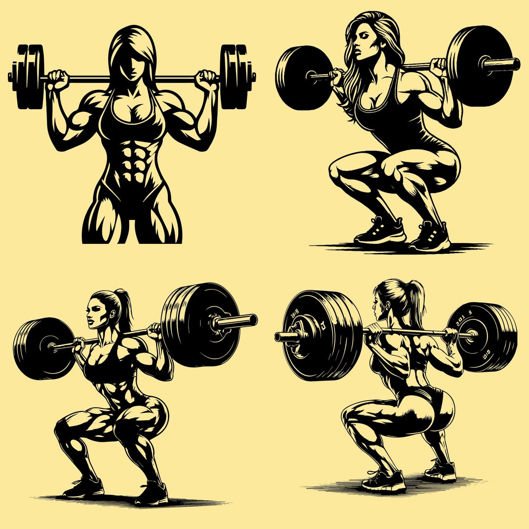 Female Weightlifting Svg Png, Weightlifter Clipart, Weightlifter ...