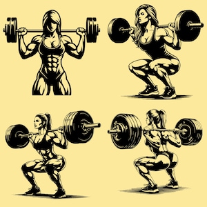 Female Weightlifting Svg Png, Weightlifter Clipart, Weightlifter ...