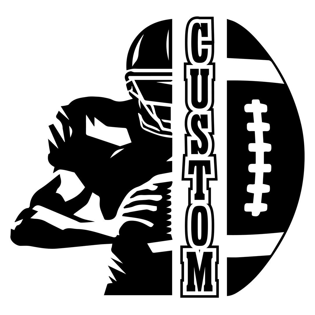 Custom Football Name Svg Png, Half Football Player Monogram, Football T ...