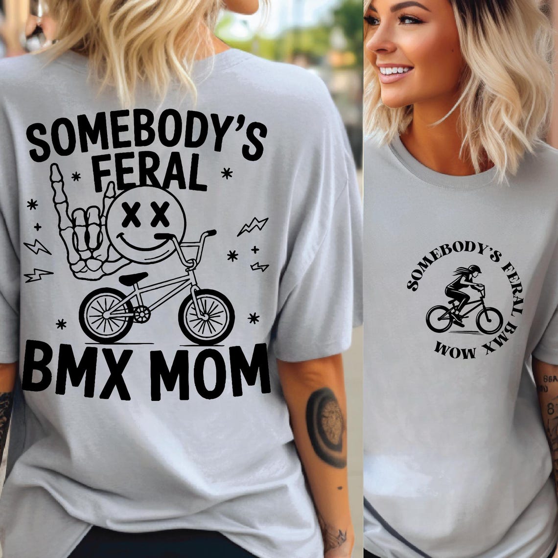 Feral BMX Mom SVG PNG, Bmx Mom Shirt Png, Funny Bmx Mama, Bmx Mom ...