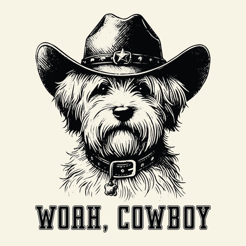 Woah Cowboy SVG PNG, Dog With Cowboy, Hat Over Eyes, Hee Haw Dog, Cute ...
