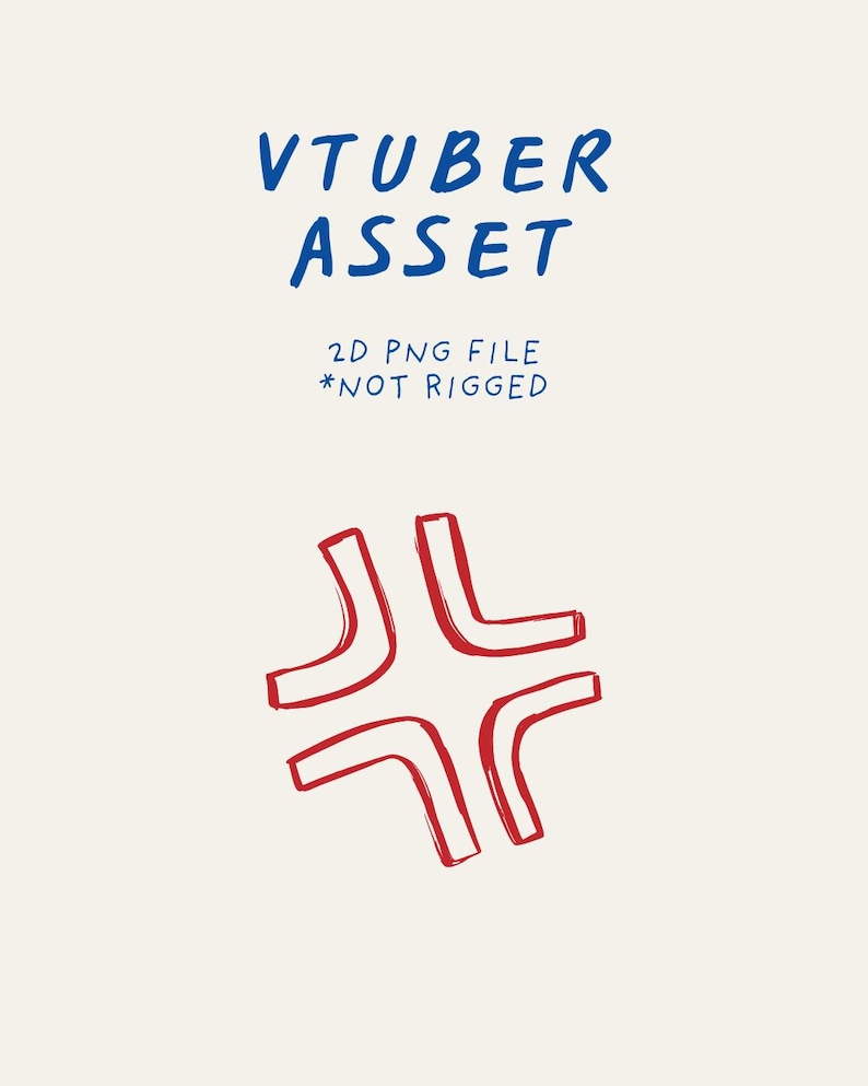 Vtuber Assets | 2D PNG File Anger Expression | Vtube Studio | Instant ...