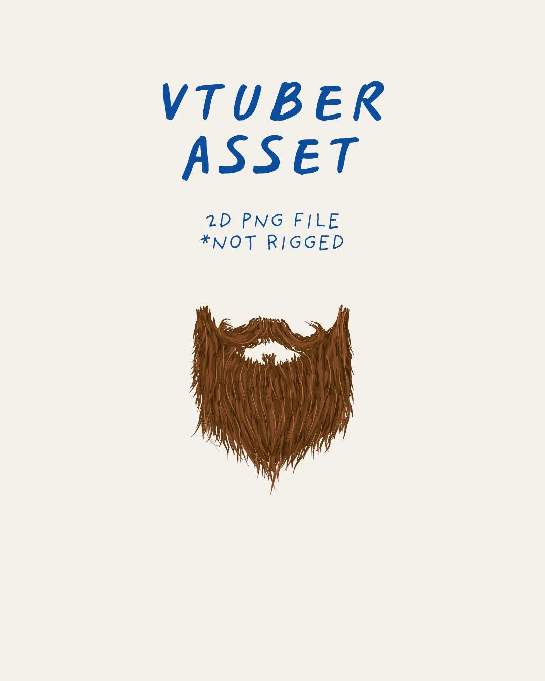 Vtuber Assets | 2D PNG File Brown Beard | Vtube Studio | Instant Use ...