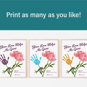 Mothers Day Handprint Flower Craft for Kids Printable PDF, Personalized ...