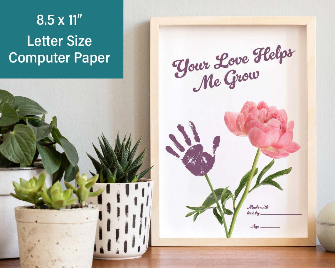 Mothers Day Handprint Flower Craft for Kids Printable PDF, Personalized ...