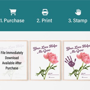 Mothers Day Handprint Flower Craft for Kids Printable PDF, Personalized ...