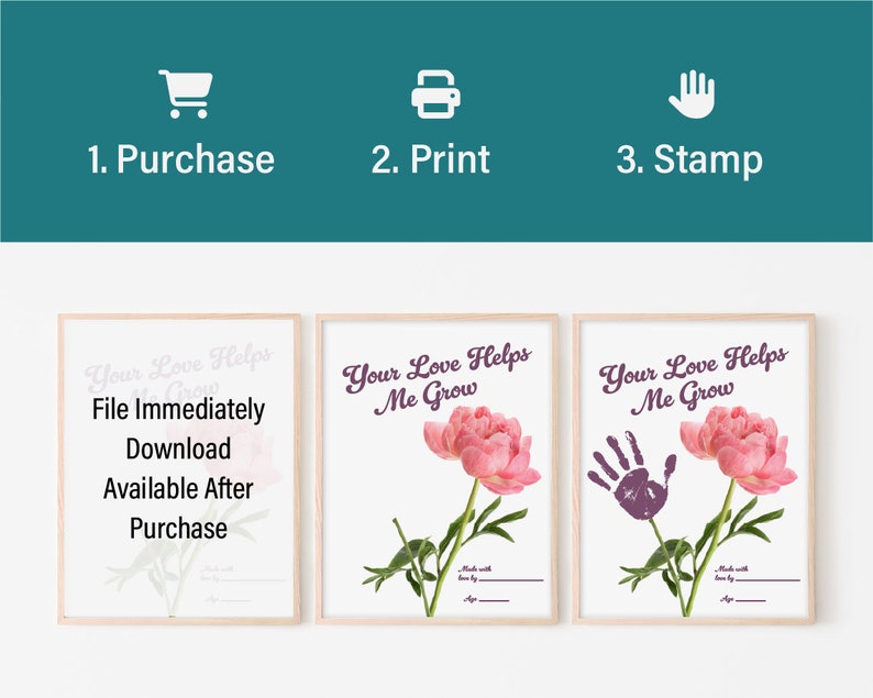 Mothers Day Handprint Flower Craft for Kids Printable PDF, Personalized ...