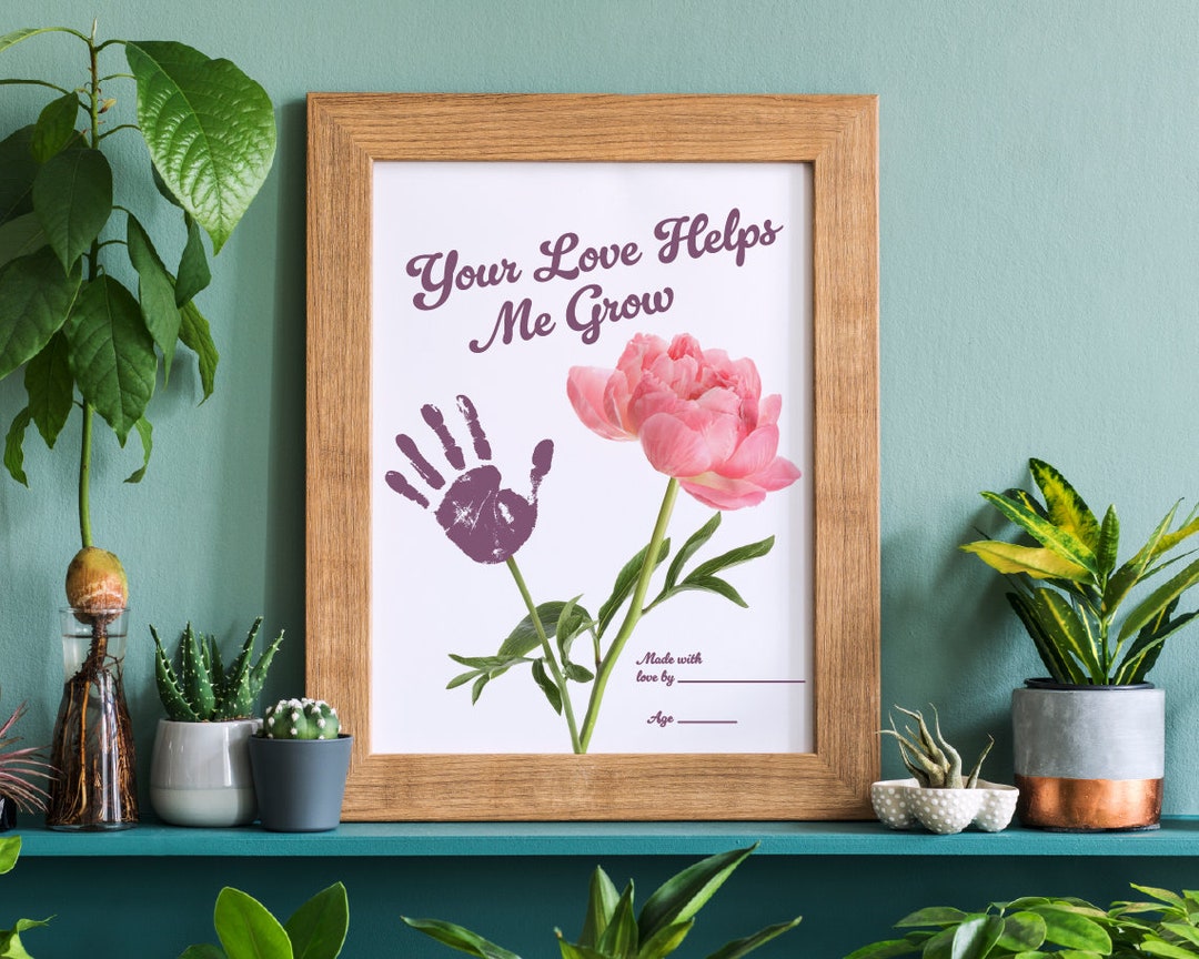 Mothers Day Handprint Flower Craft for Kids Printable PDF, Personalized ...