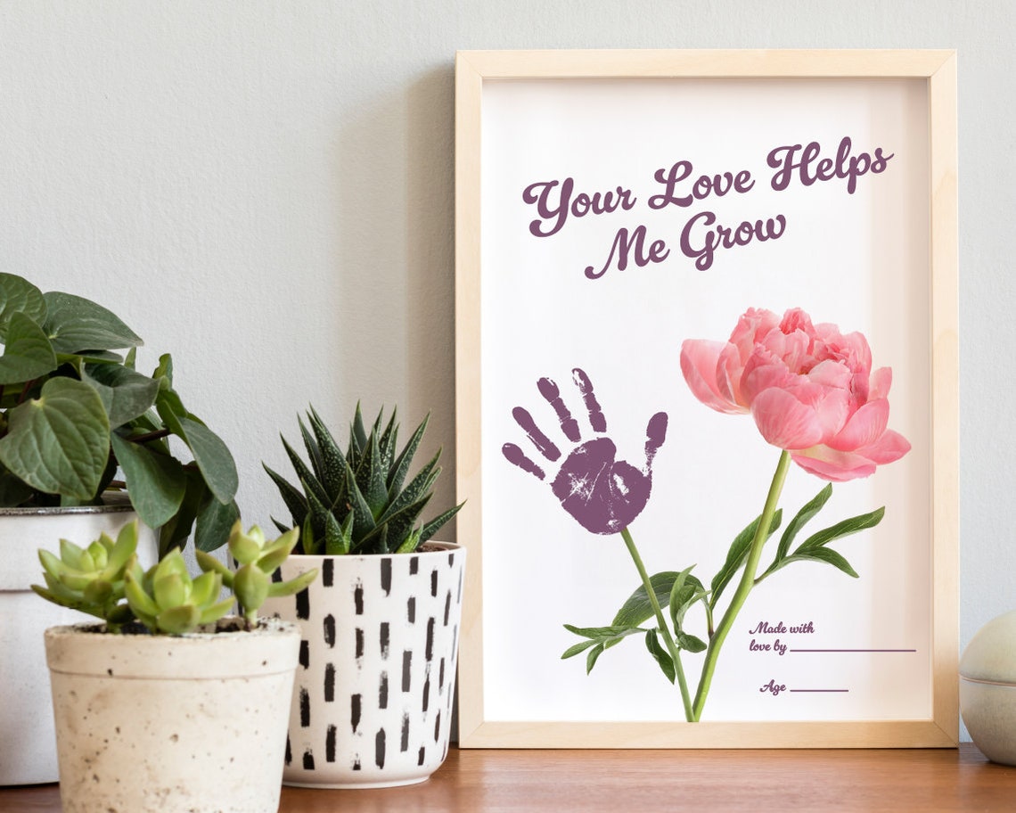Mothers Day Handprint Flower Craft for Kids Printable PDF, Personalized ...