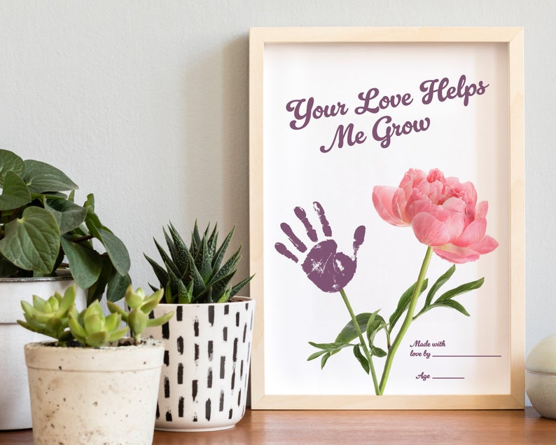 Mothers Day Handprint Flower Craft for Kids Printable PDF, Personalized ...