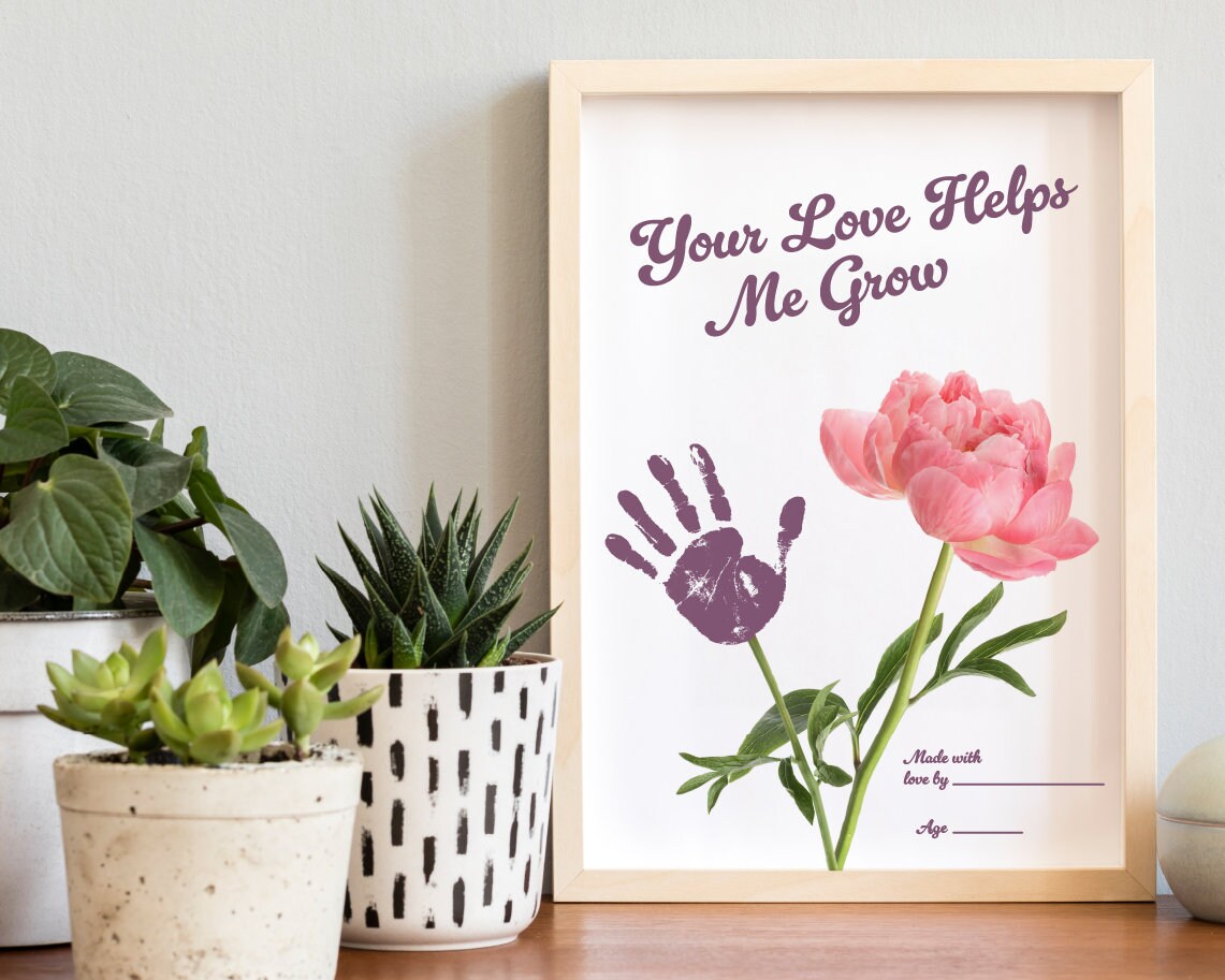 Mothers Day Handprint Flower Craft for Kids Printable PDF, Personalized ...
