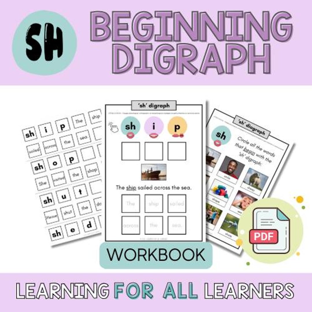 Sh - Beginning Digraph Workbook - Etsy