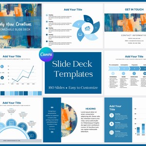 Presentation Slide Deck Template Blue L Canva Template L 160 Slides I ...