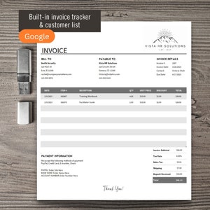 Sales Invoice I Built-in Customer List and Invoice Tracking Sheet I ...