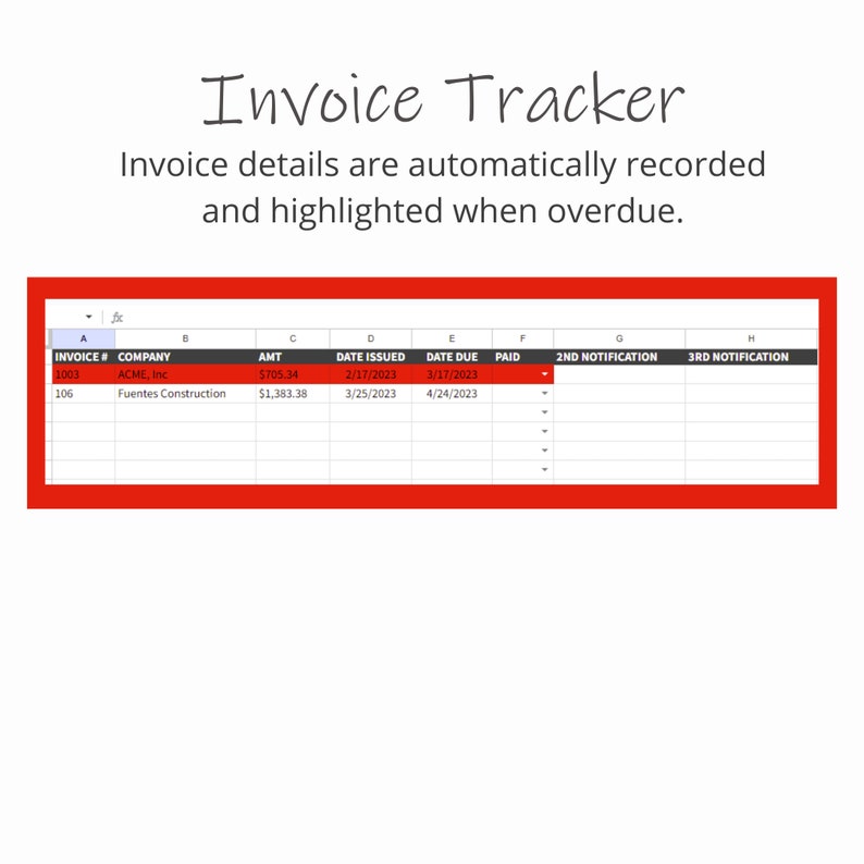Simple Sales Invoice With Built-in Customer List and Invoice Tracking ...