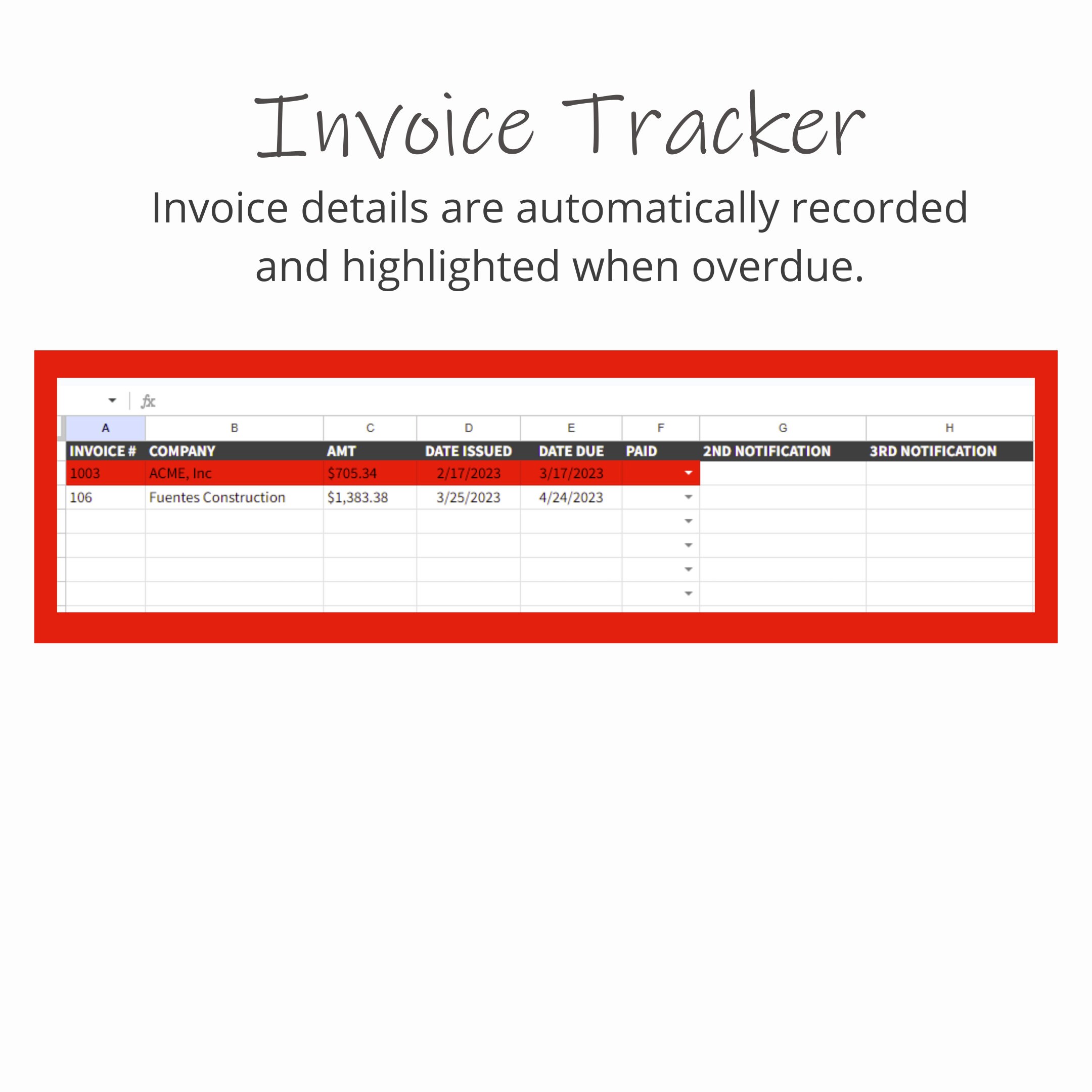 Simple Sales Invoice With Built-in Customer List and Invoice Tracking ...