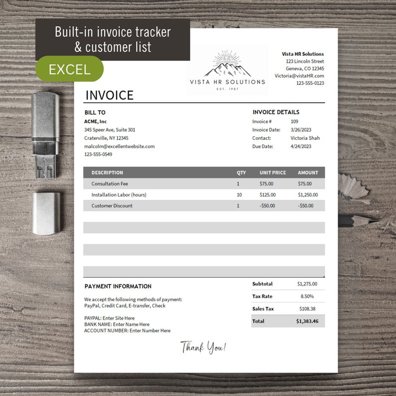 Simple Sales Invoice With Built-in Customer List and Invoice Tracking ...
