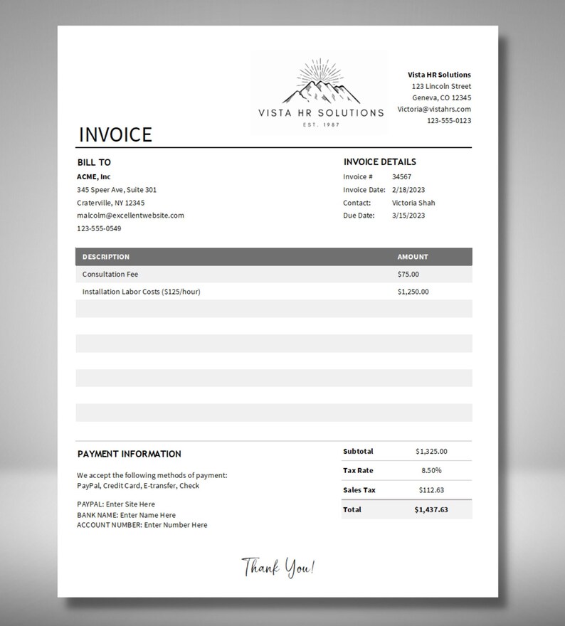 Basic Invoice With Built-in Customer List and Invoice Tracking Sheet I ...