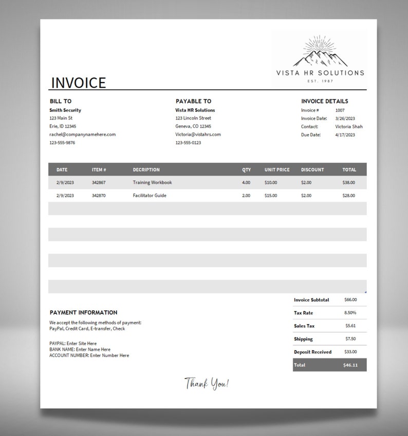 Sales Invoice I Built-in Customer List and Invoice Tracking Sheet I ...