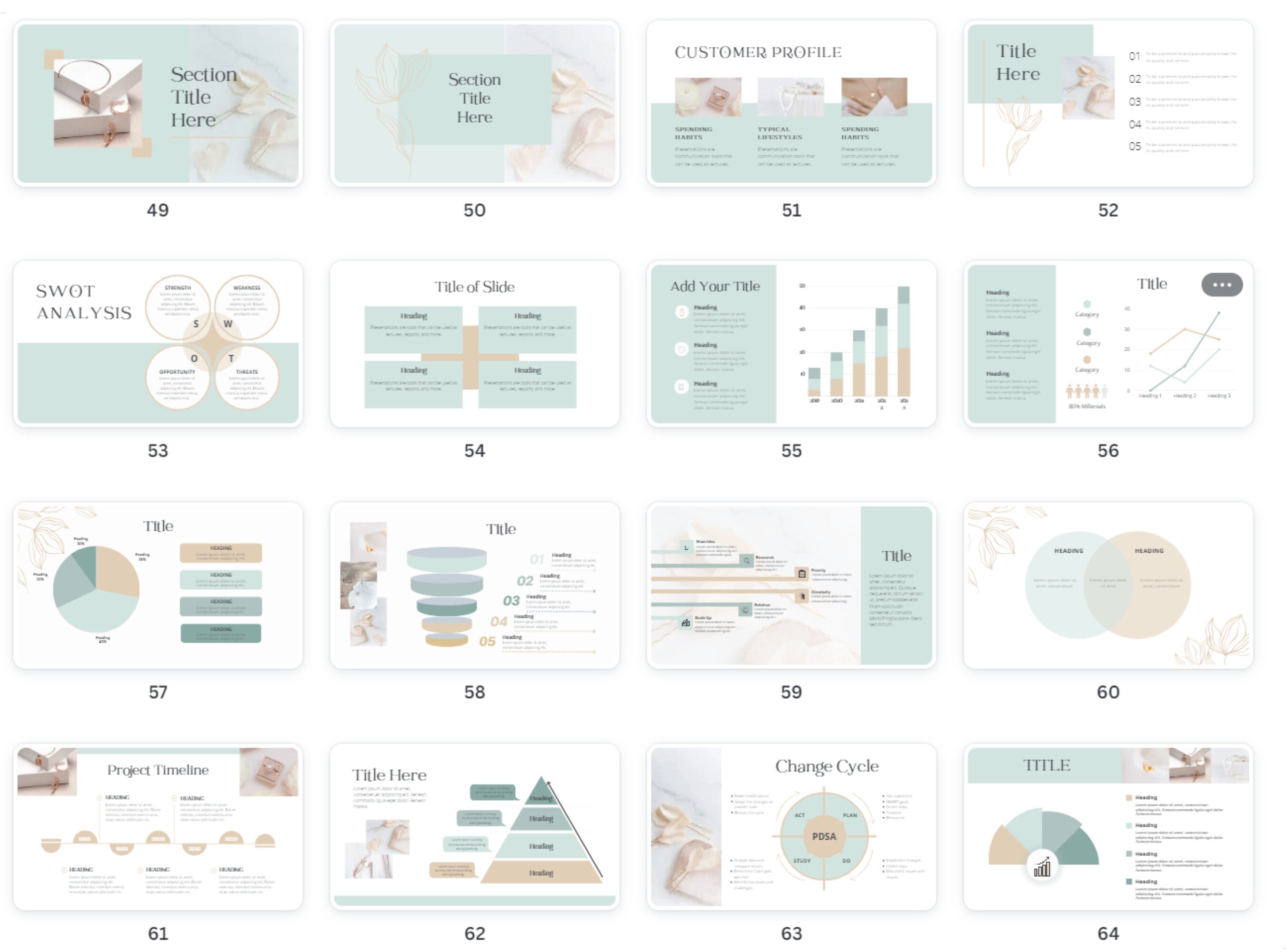 Contemporary Custom Presentation Slide Deck Template L Seafoam Green I ...