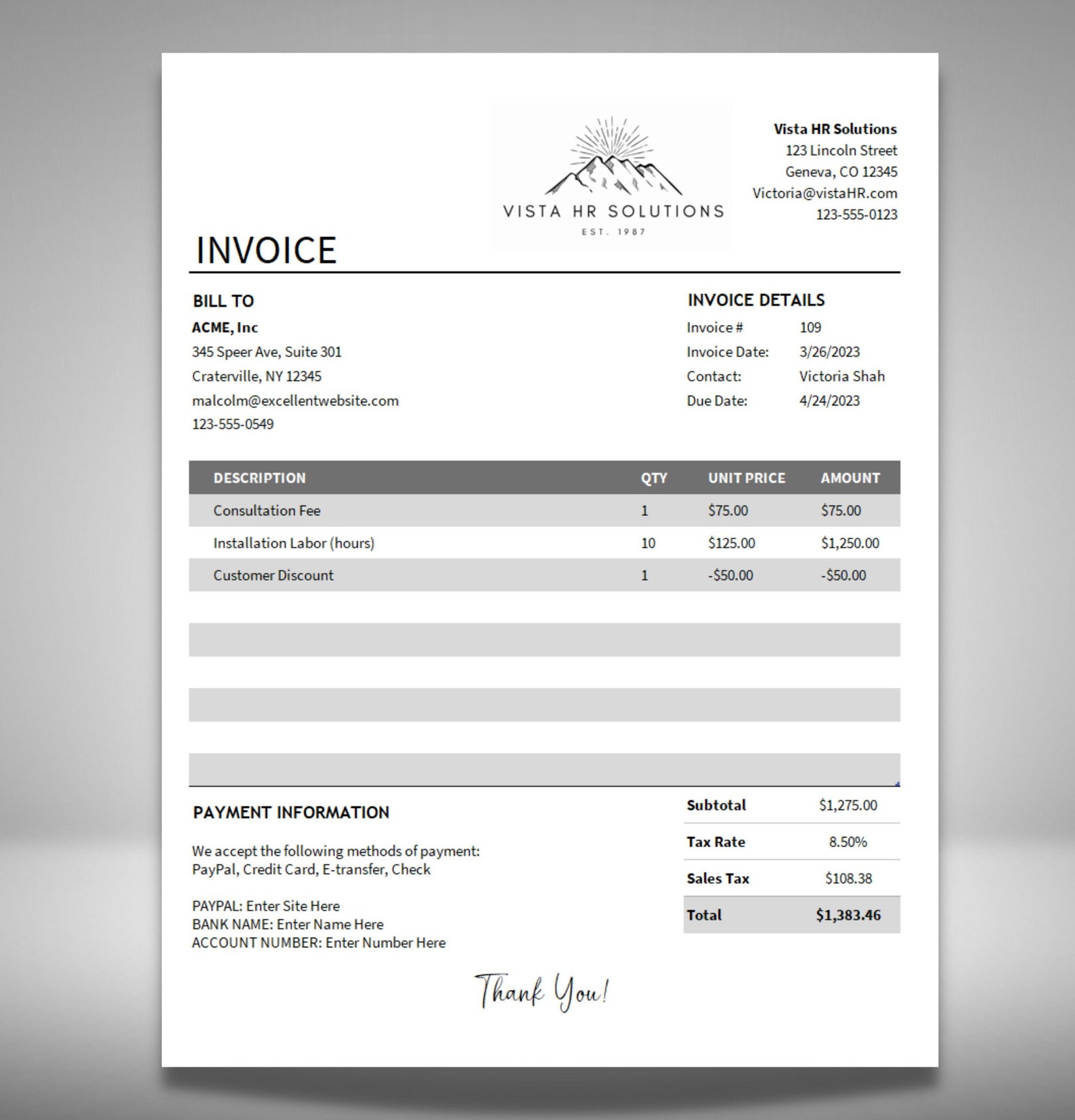 Simple Sales Invoice With Built-in Customer List and Invoice Tracking ...