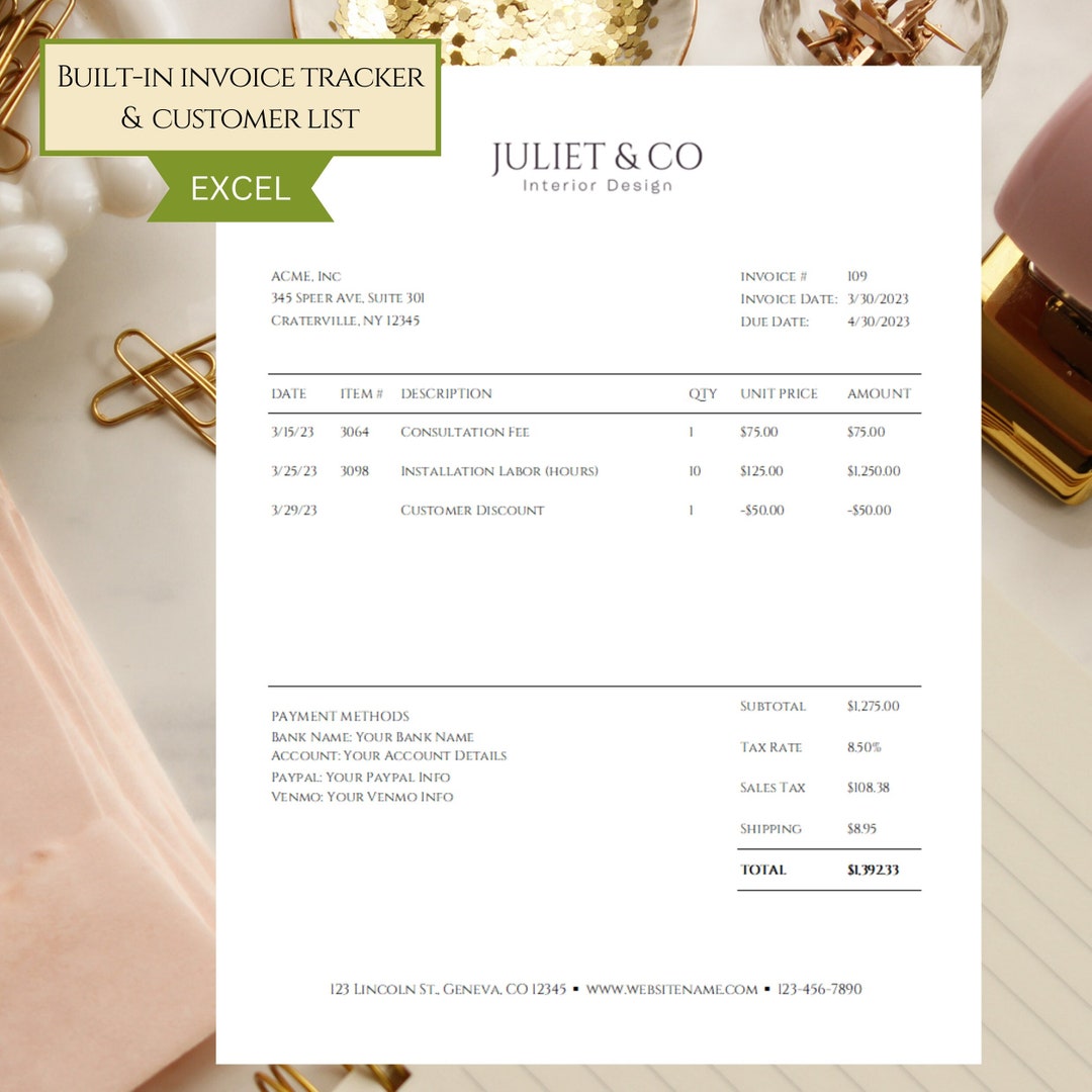 Classic Sales Invoice I Customer List and Invoice Tracking Sheet Built ...