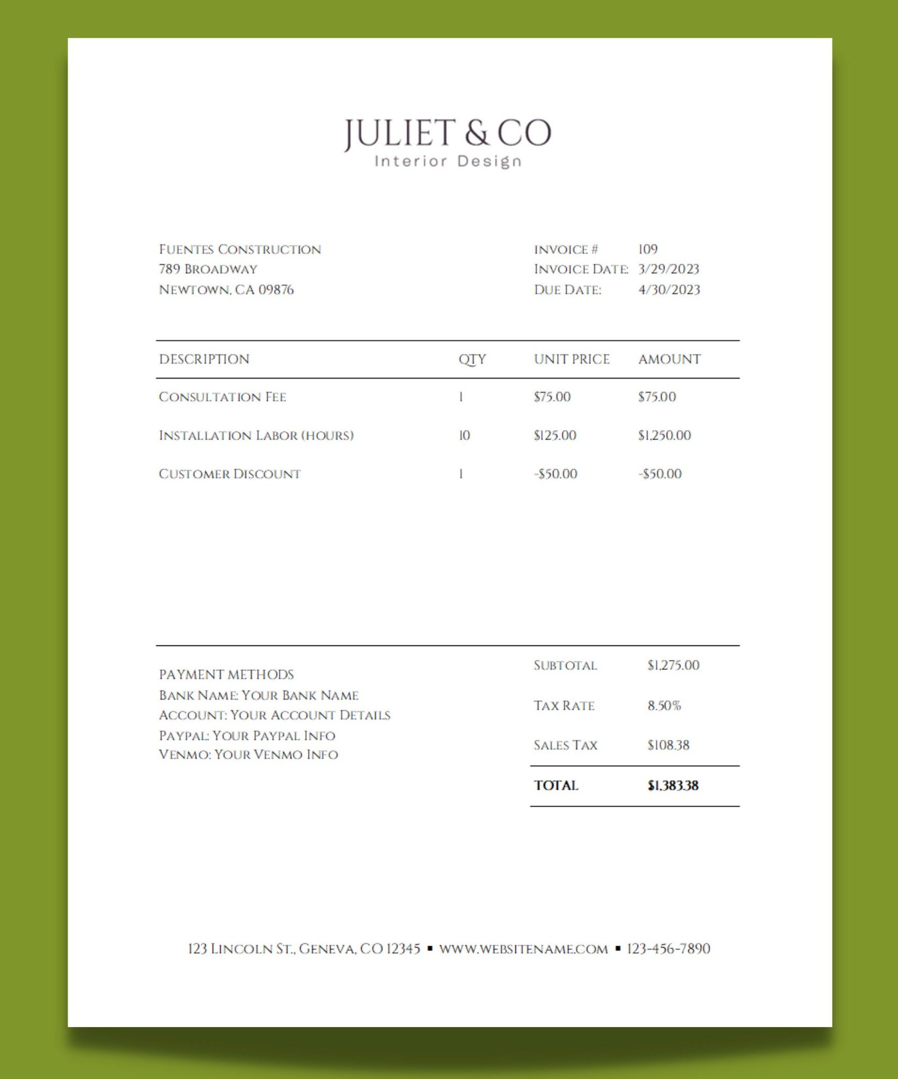 Classic Simple Sales Invoice I Customer List and Invoice Tracking Sheet ...