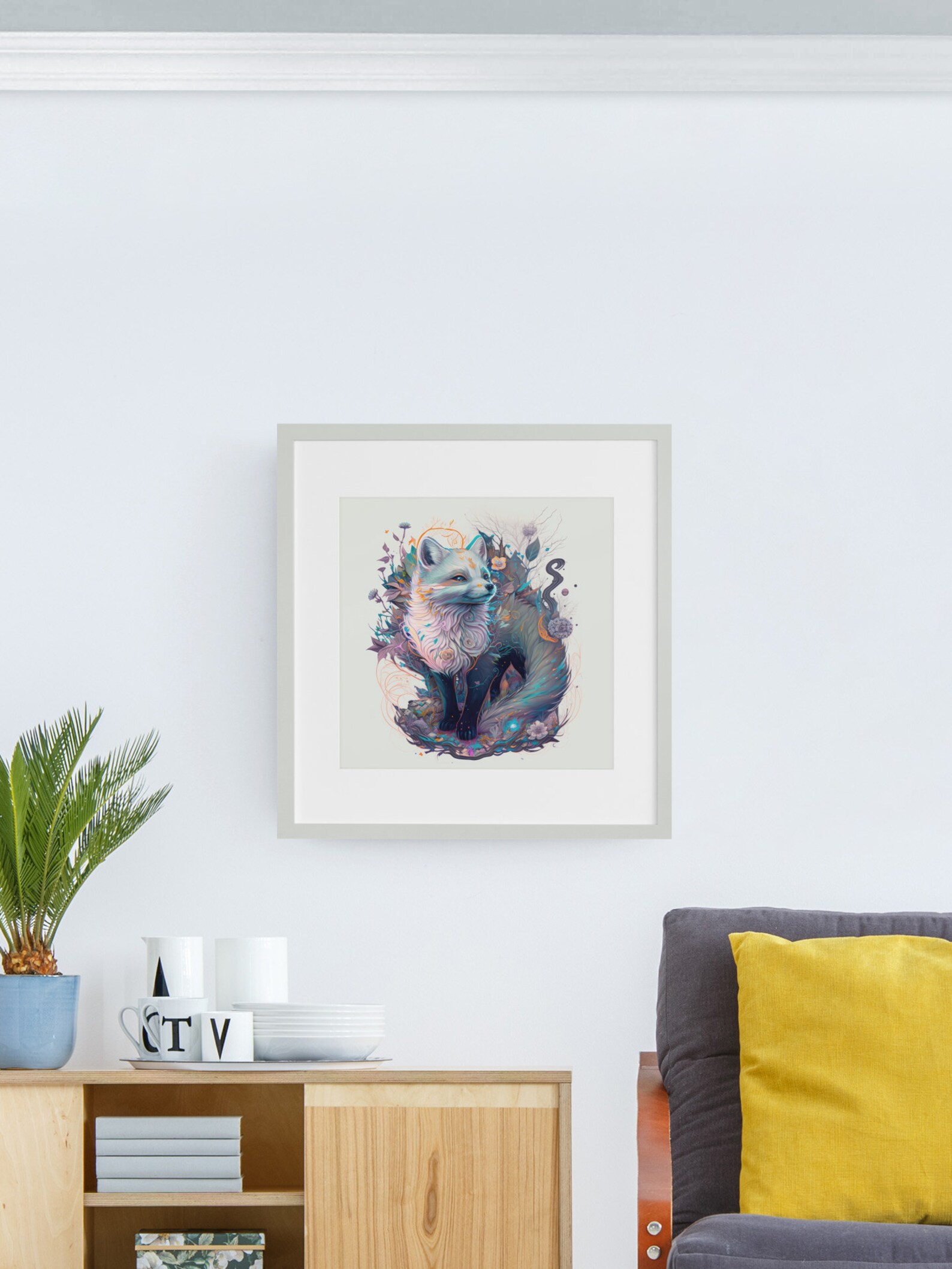 Digital Painted Colourful White Fox1 DIGITAL DOWNLOAD - Etsy