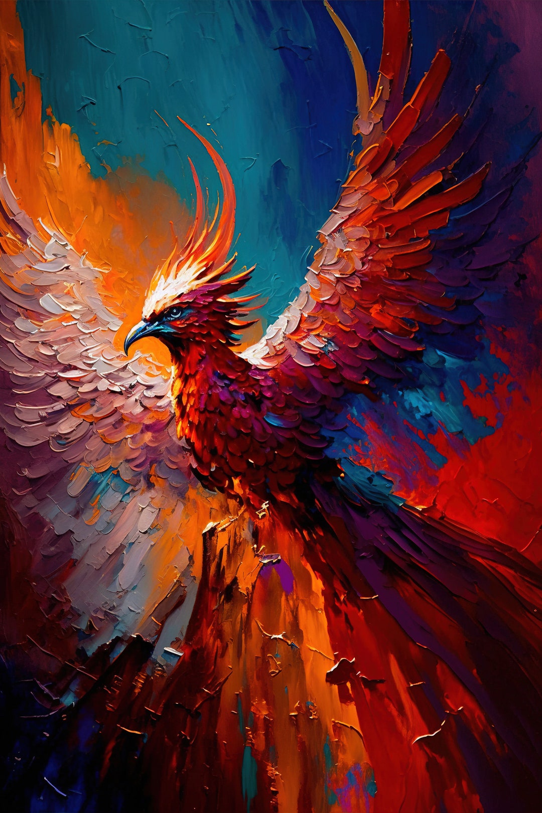 Digital Hand Painted Style Phoenix1 DIGITAL DOWNLOAD - Etsy